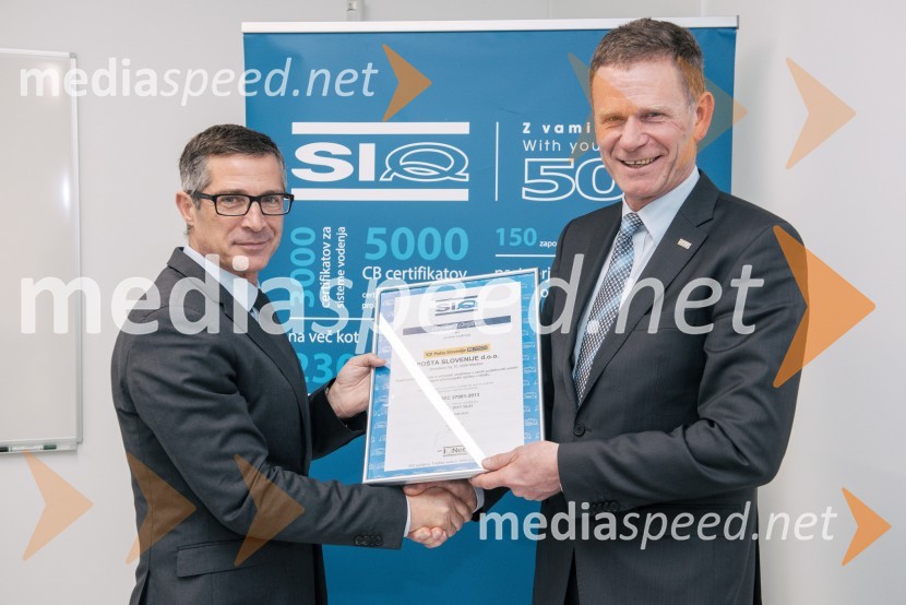 Mediaspeed - Pošta Slovenije pridobila mednarodni certifikat ISO/IEC 27001